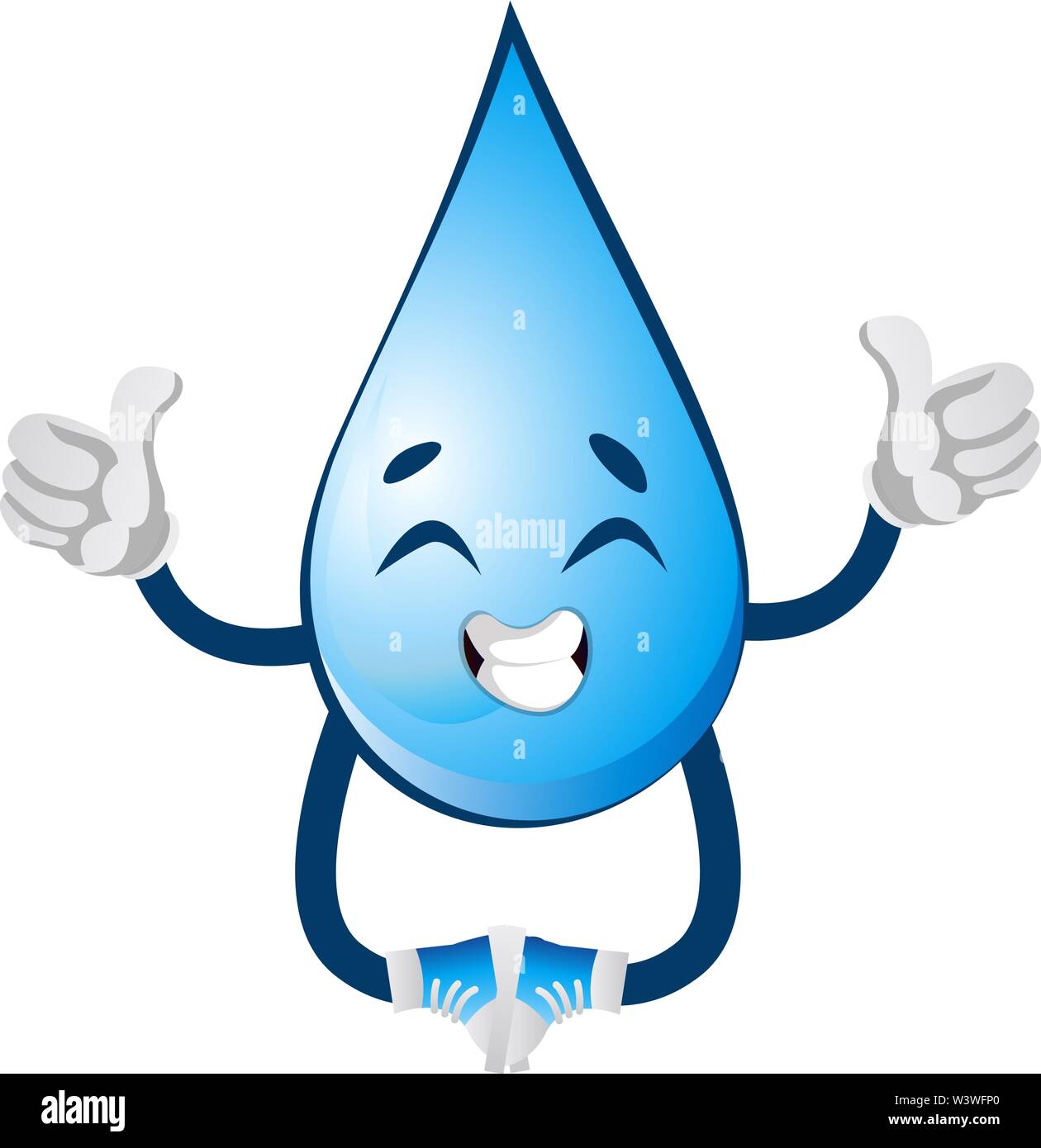 Happy water drop, illustration, vector on white background Stock Vector ...