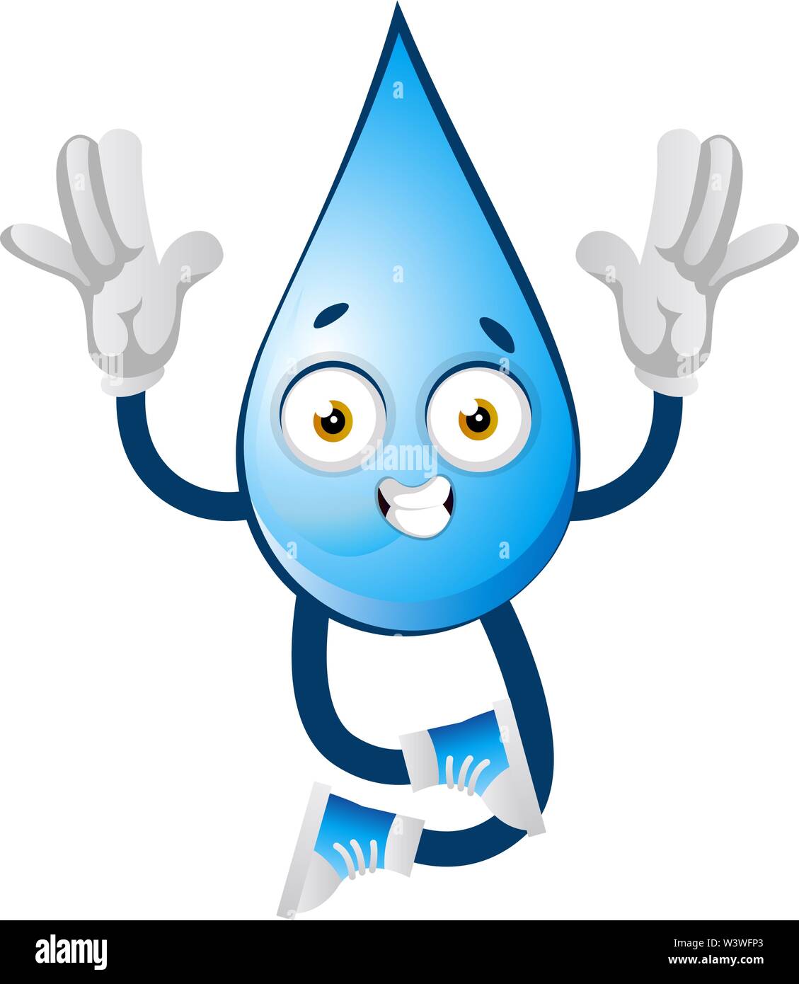 Water drop jumping, illustration, vector on white background Stock ...