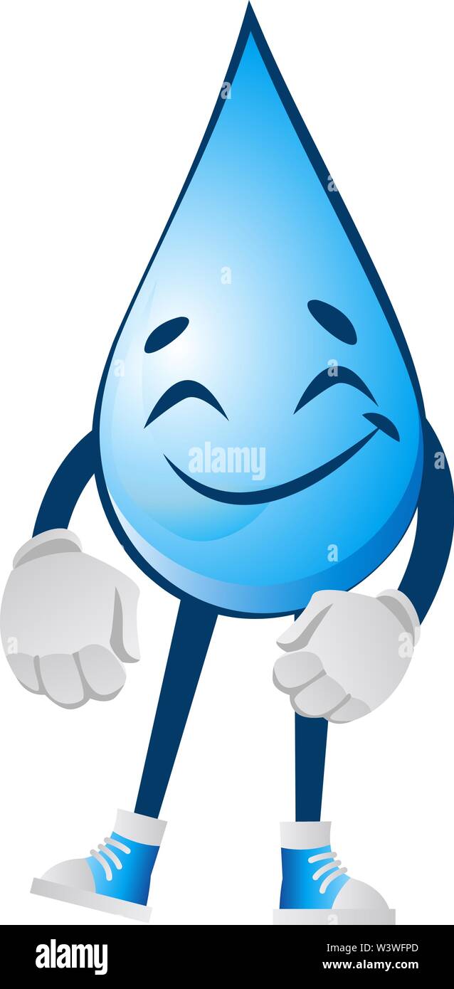 Cute water drop, illustration, vector on white background Stock Vector ...