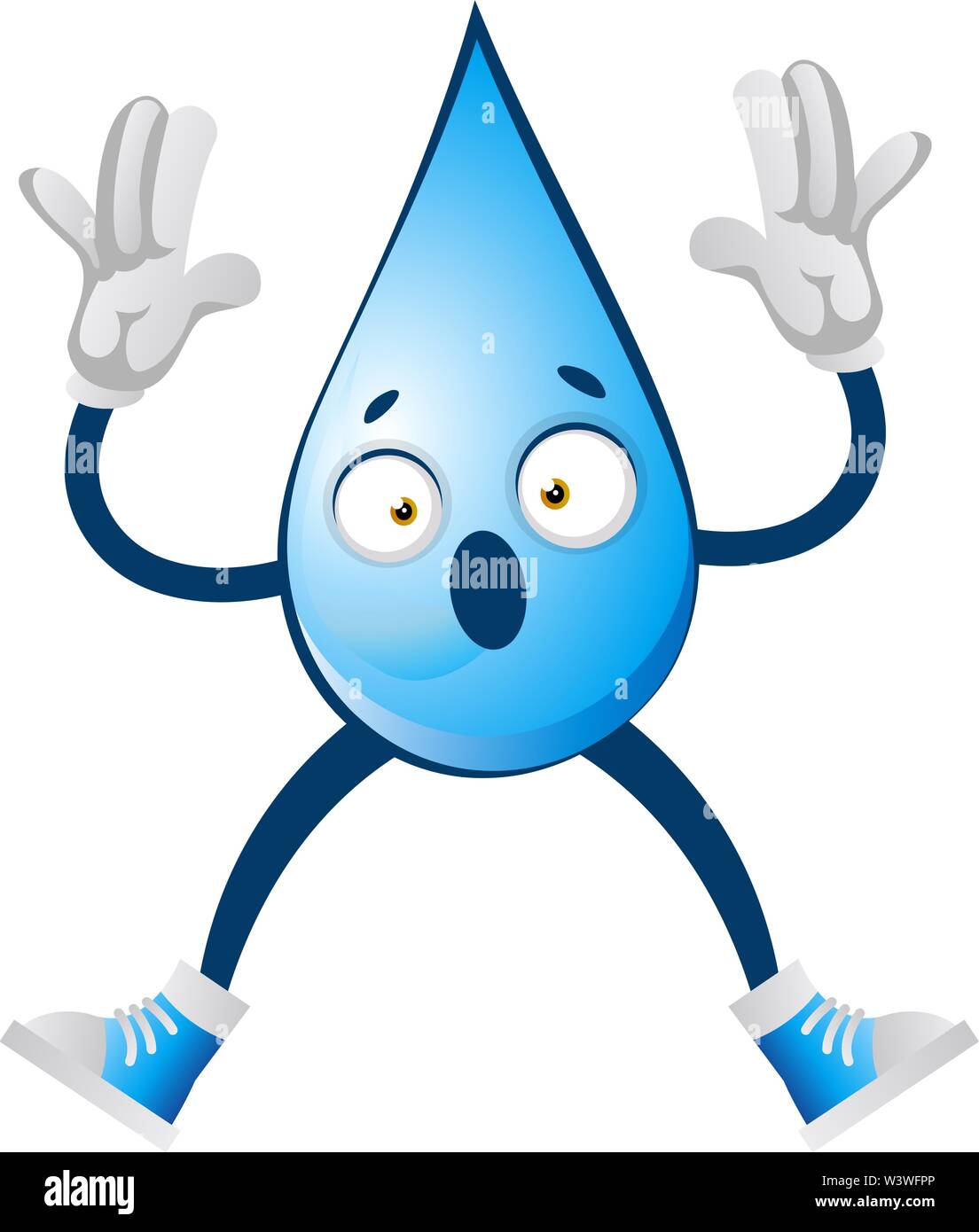 Crazy water drop jumping, illustration, vector on white background ...