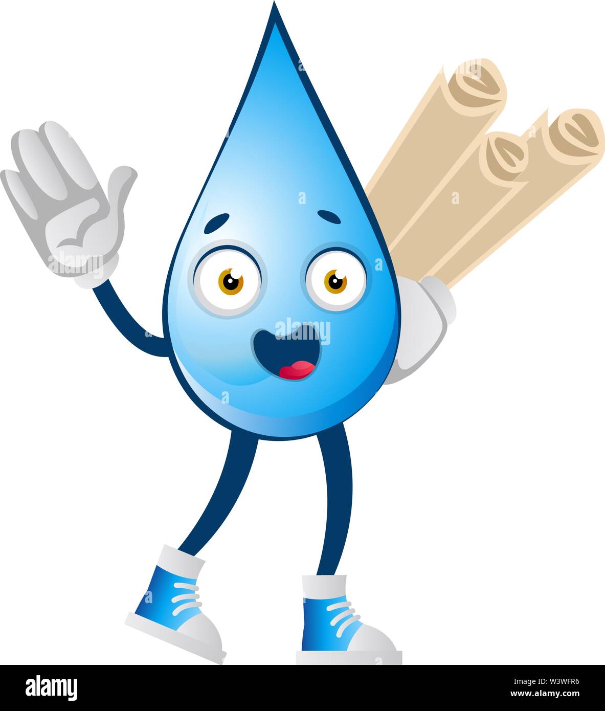 Water drop with plans, illustration, vector on white background Stock ...