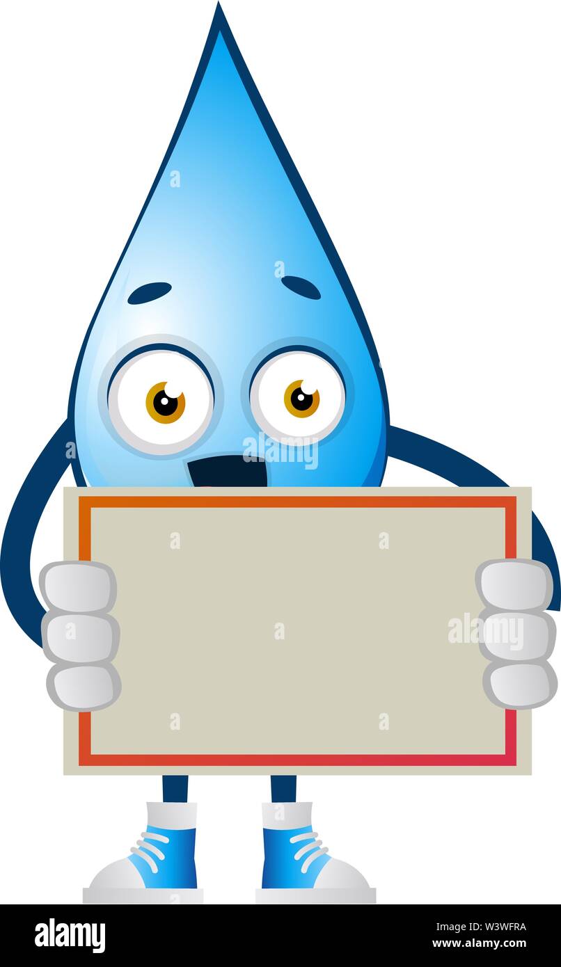 Water drop with plate, illustration, vector on white background Stock ...