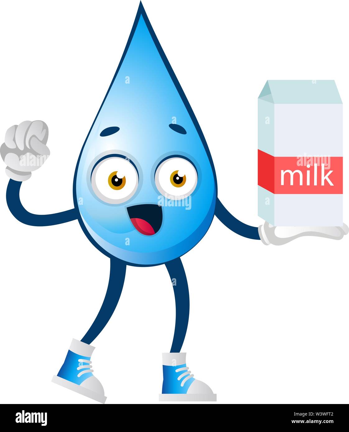 Water drop with milk, illustration, vector on white background Stock ...