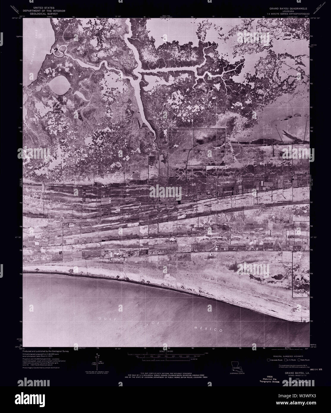 Map of grand bayou hi-res stock photography and images - Alamy