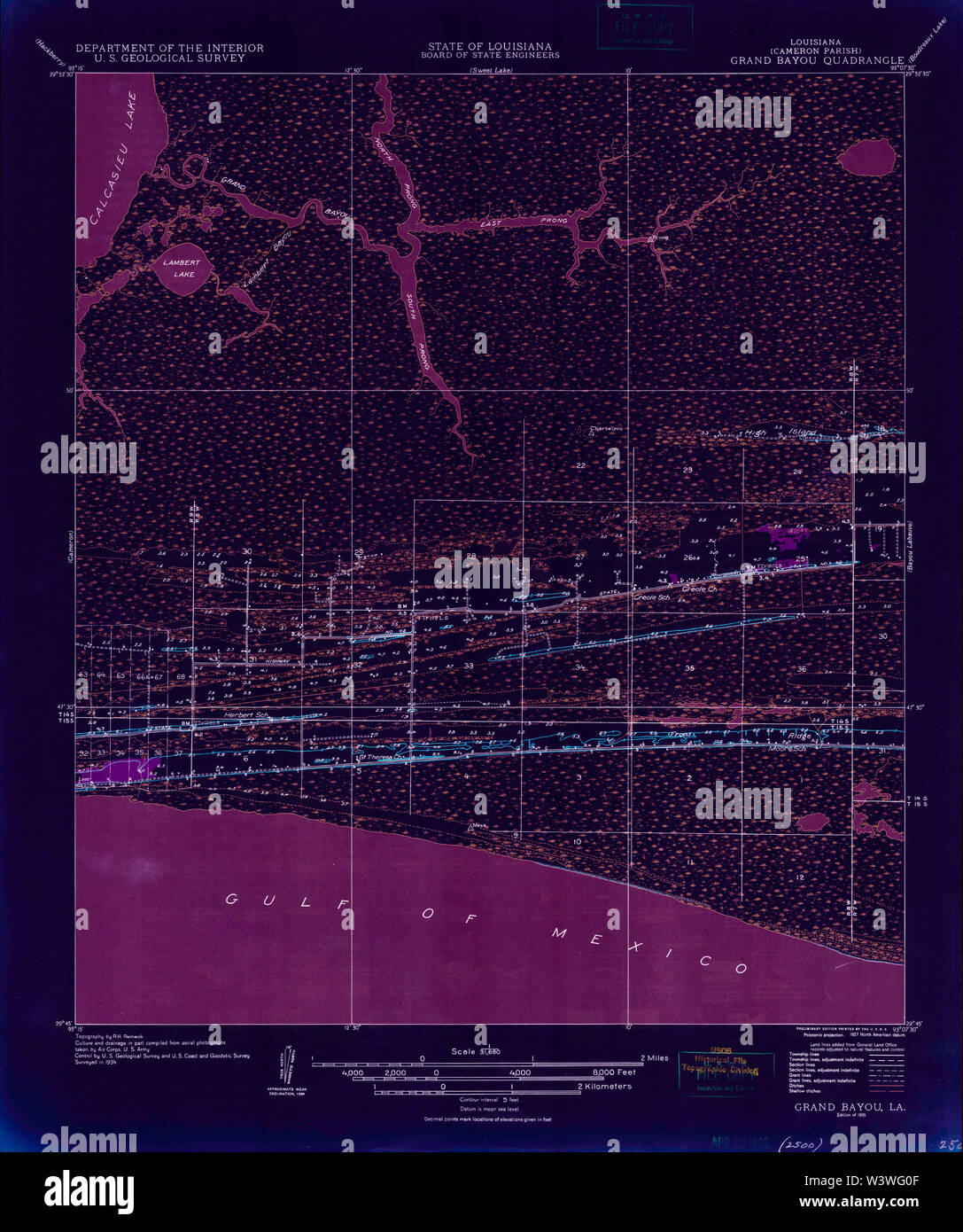 Map of grand bayou hi-res stock photography and images - Alamy