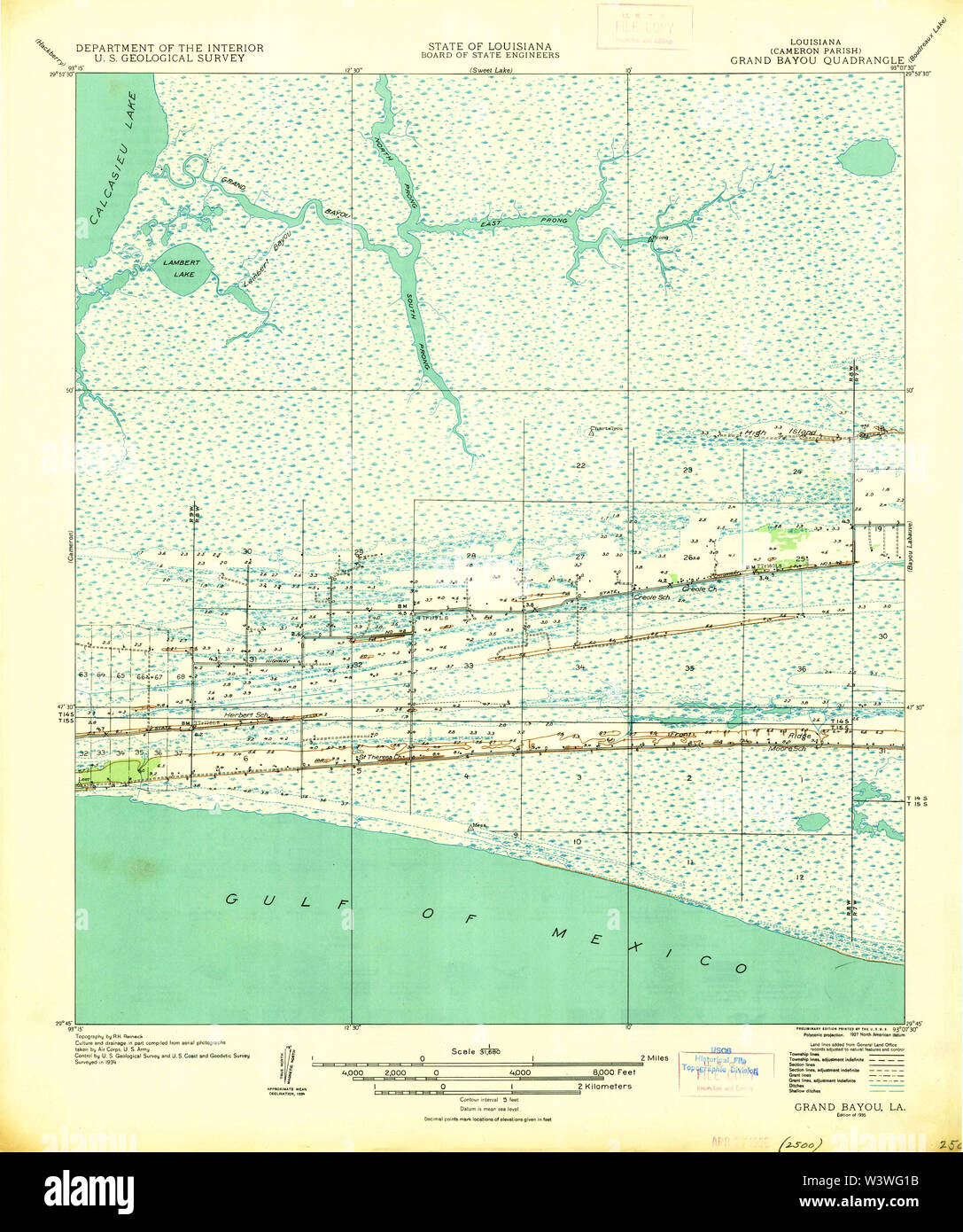 Map of grand bayou hi-res stock photography and images - Alamy
