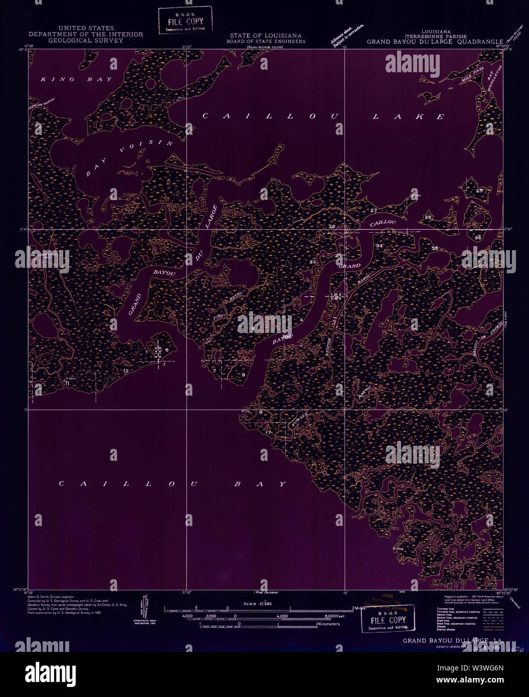 Map of grand bayou hi-res stock photography and images - Alamy