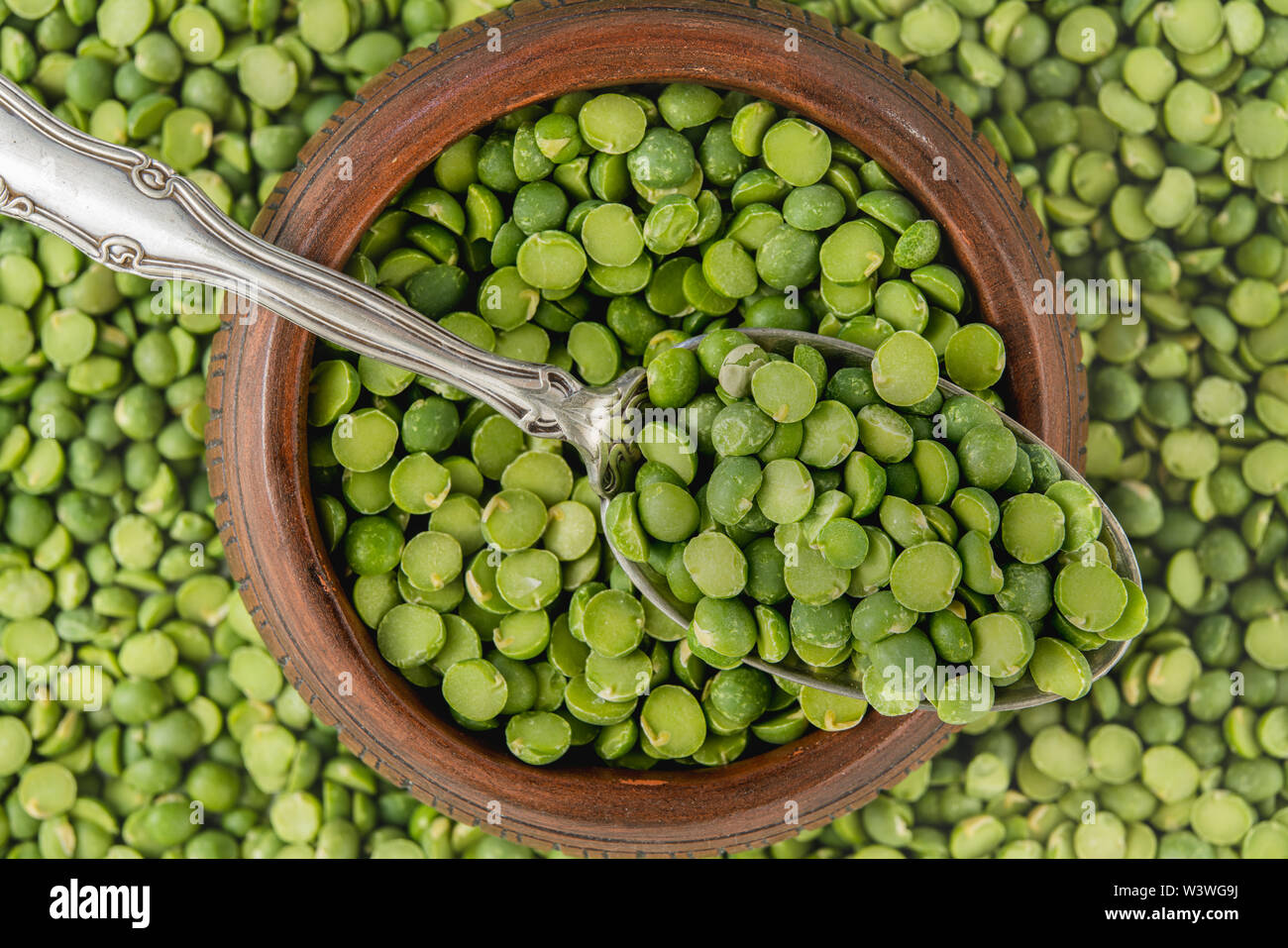 Green Split Peas Close Up Top View. Food Background, Legumes Stock ...