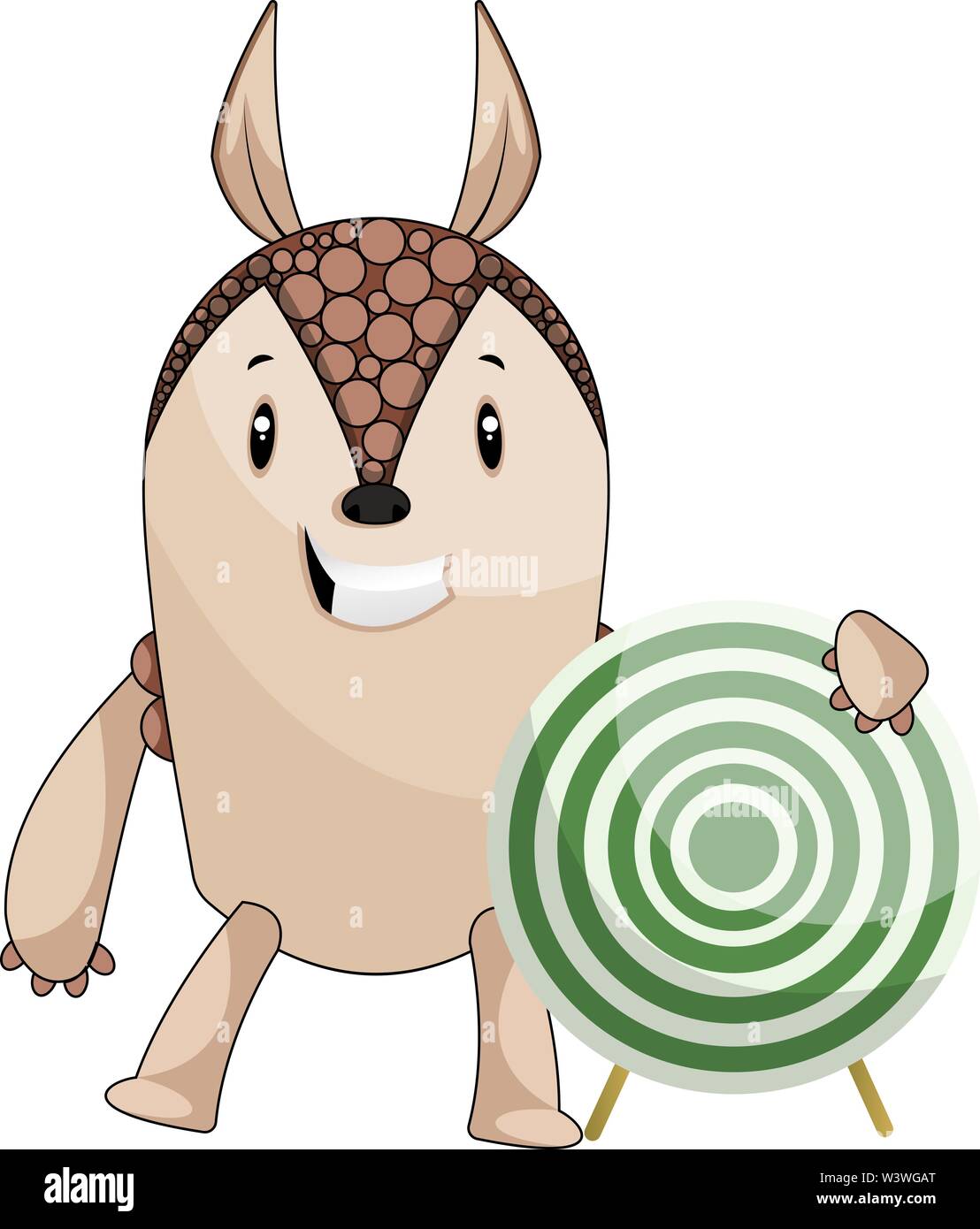 Armadillo with target, illustration, vector on white background Stock ...
