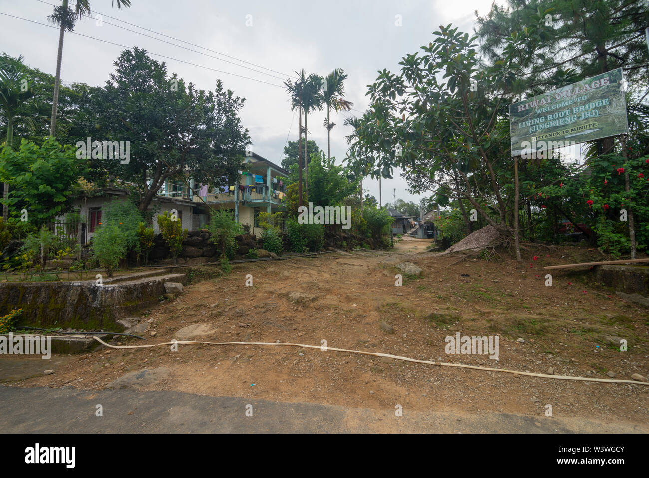 Entrance of Riwai village near Living Root bridge,Meghalaya,India Stock ...