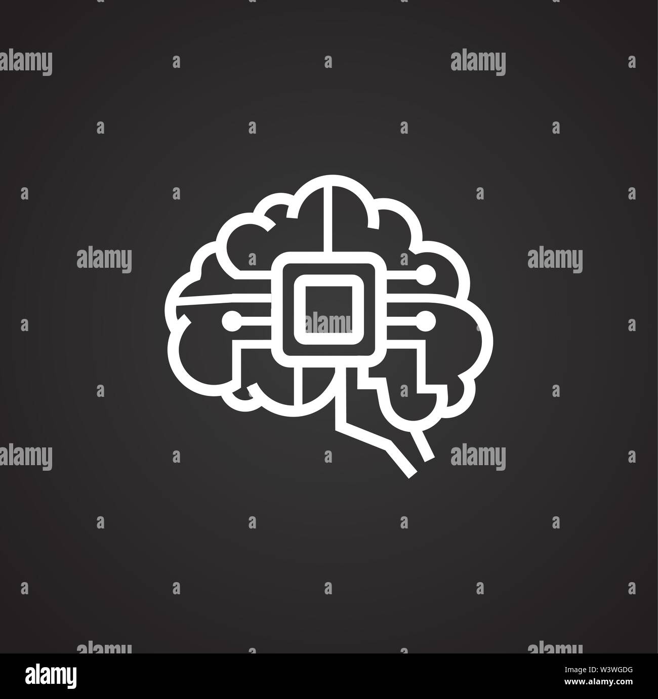 AI icon on background for graphic and web design. Simple illustration ...