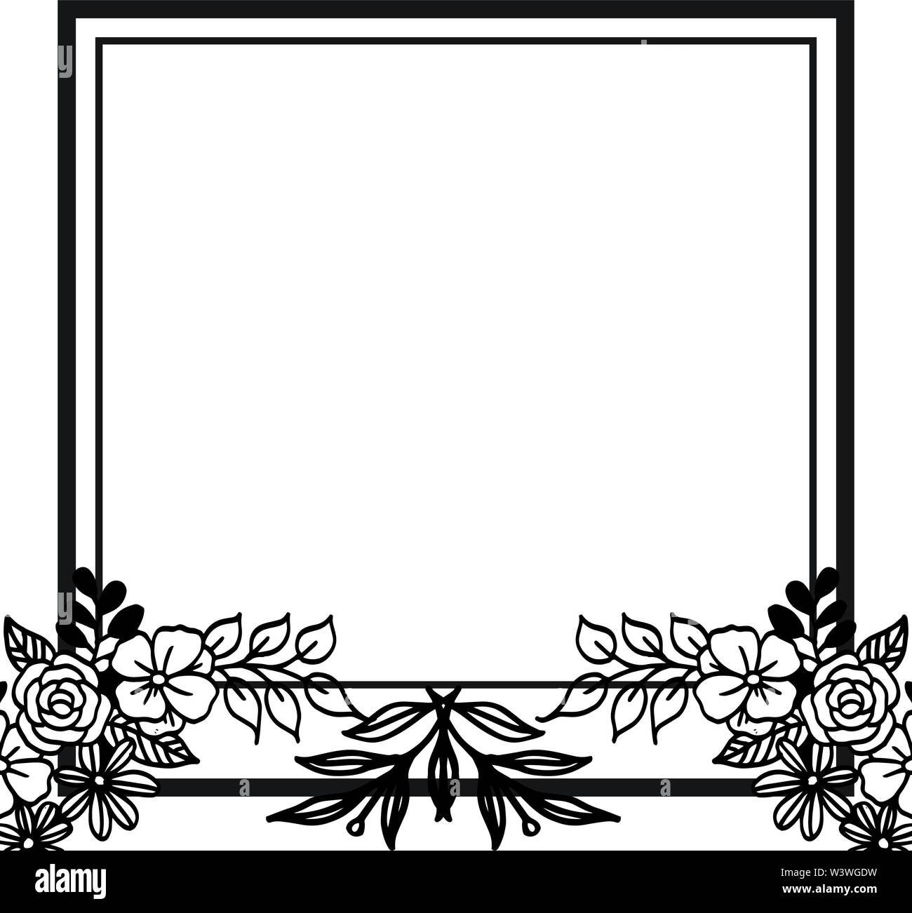Ornate flower frame, pattern design unique, beautiful, for greeting ...