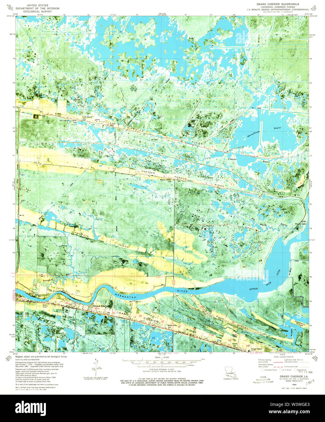 Map of grand chenier hi-res stock photography and images - Alamy