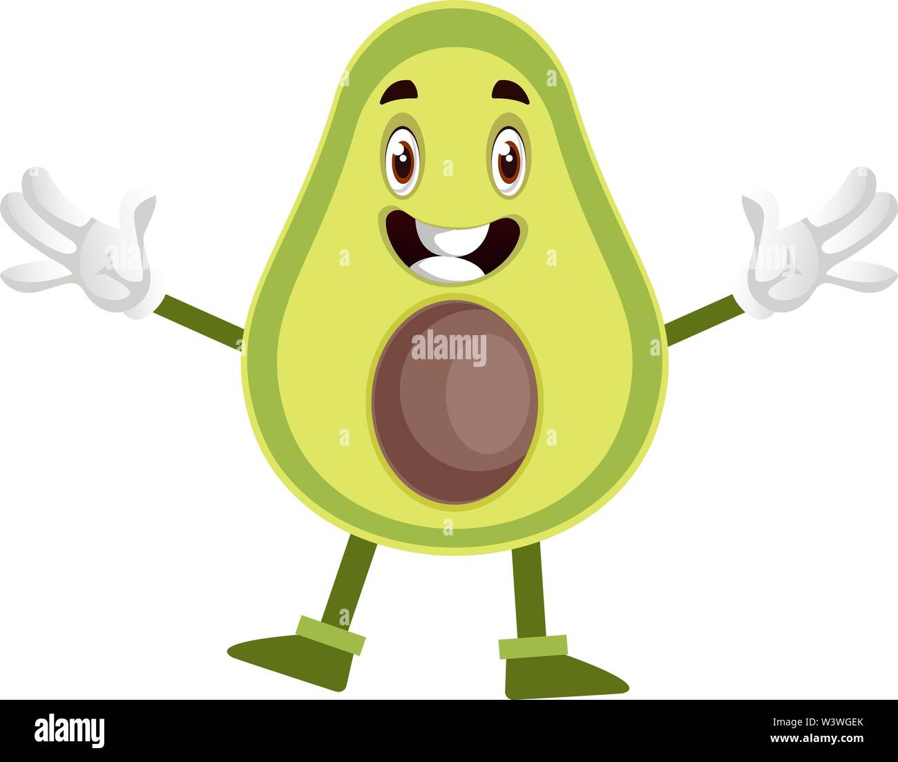 Avocado is smiling, illustration, vector on white background Stock ...