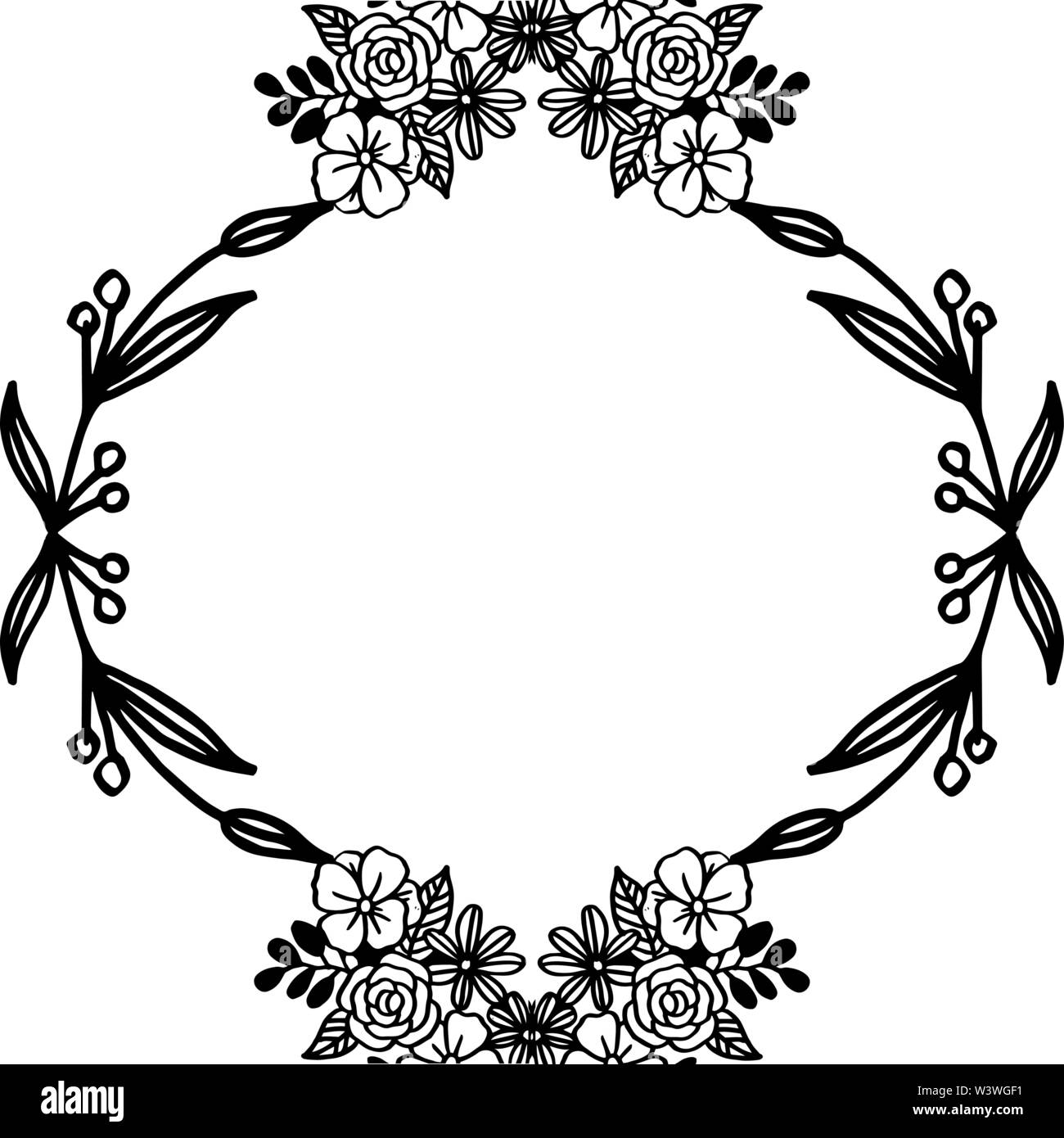 Ornate flower frame, pattern design unique, beautiful, for greeting ...