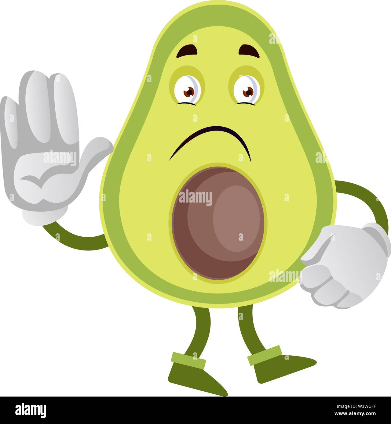 Waving avocado, illustration, vector on white background Stock Vector ...
