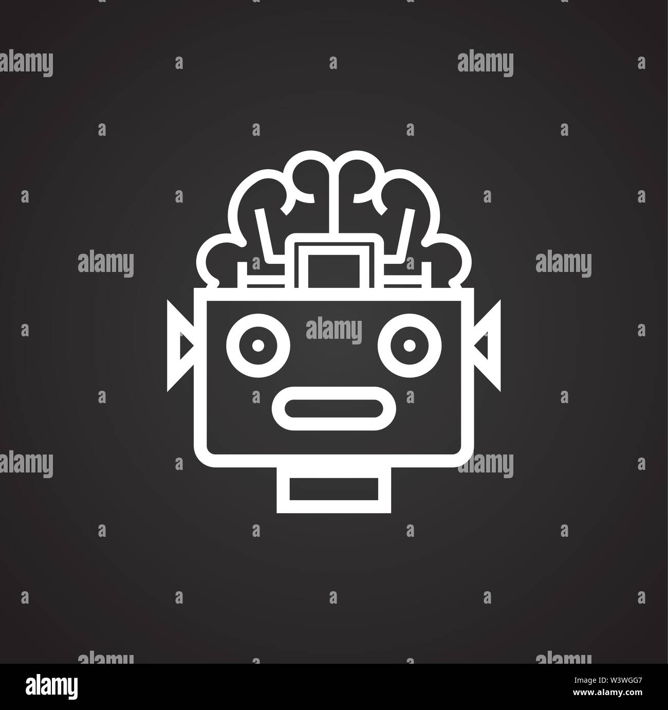 AI icon on background for graphic and web design. Simple illustration ...