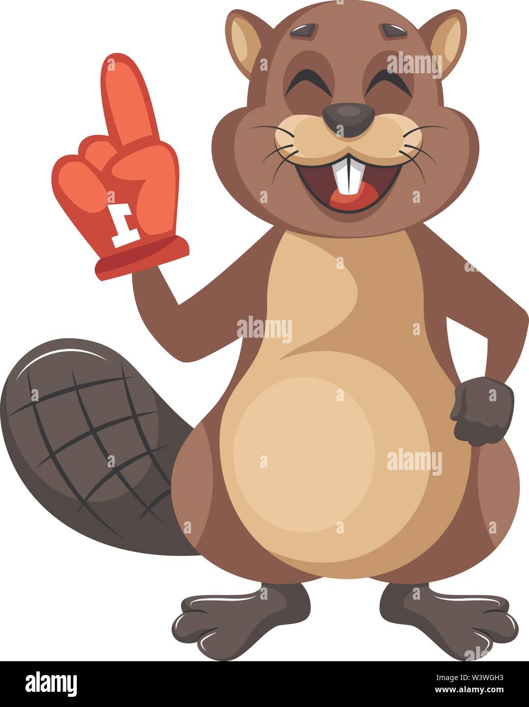 Beaver With Big Glove Illustration Vector On White Background Stock Vector Image And Art Alamy