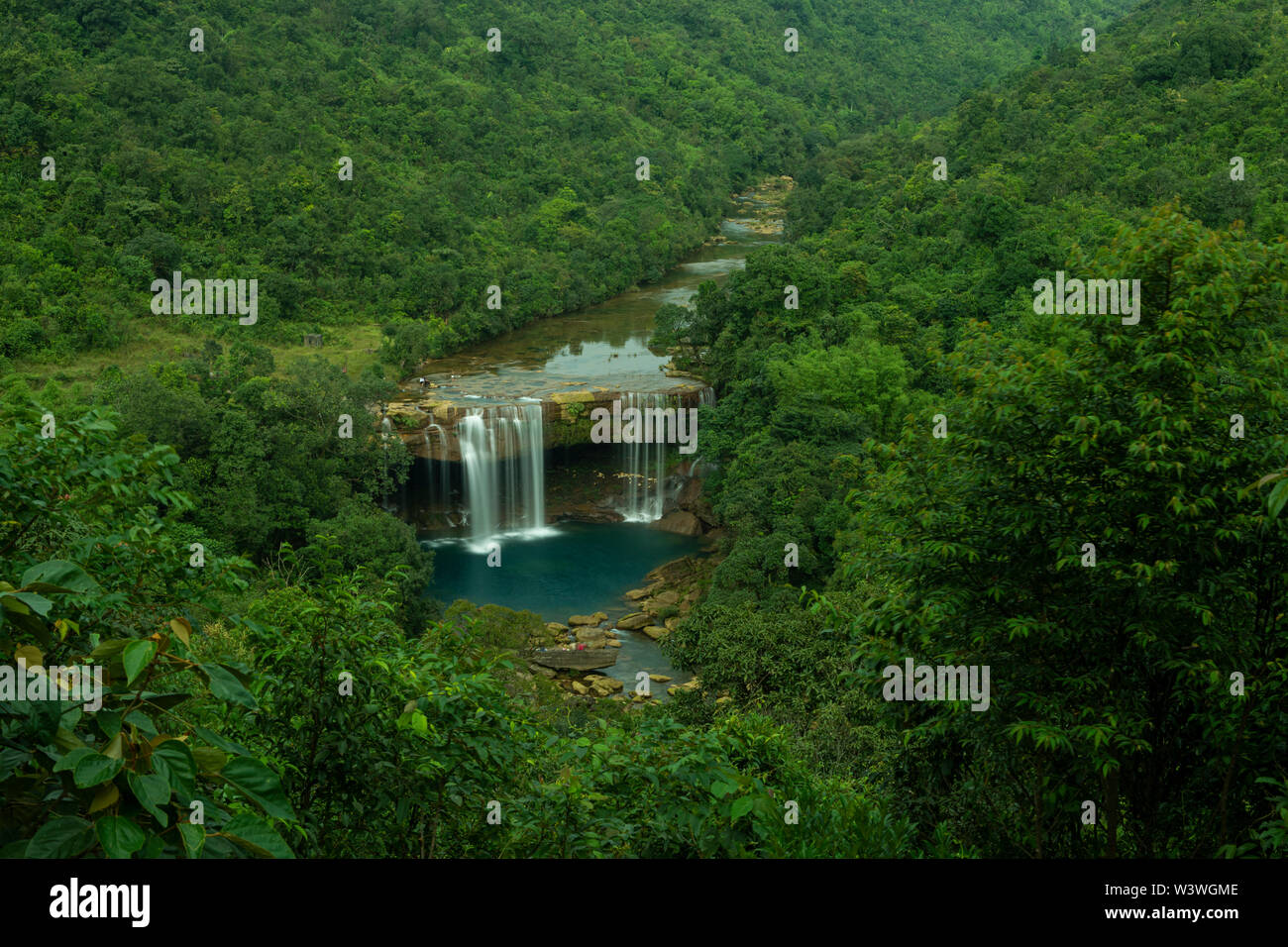 Krang Suri Waterfall an arial view,Meghalaya,India Stock Photo - Alamy