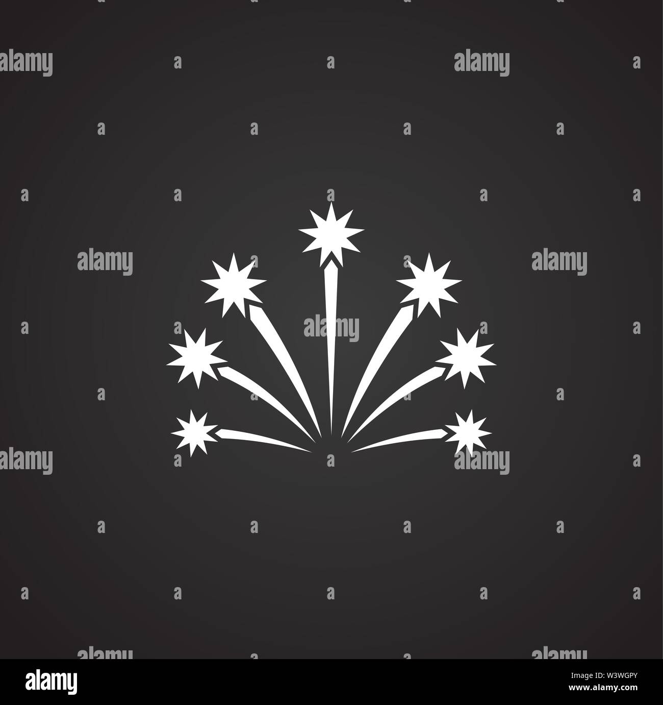 Firework related icon on background for graphic and web design. Simple ...