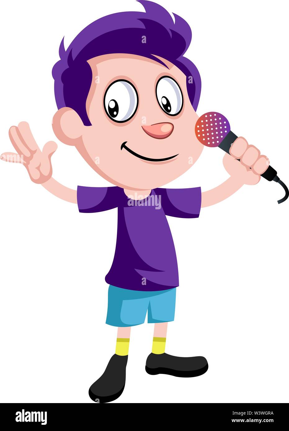 Boy with microphone Stock Vector Images - Alamy