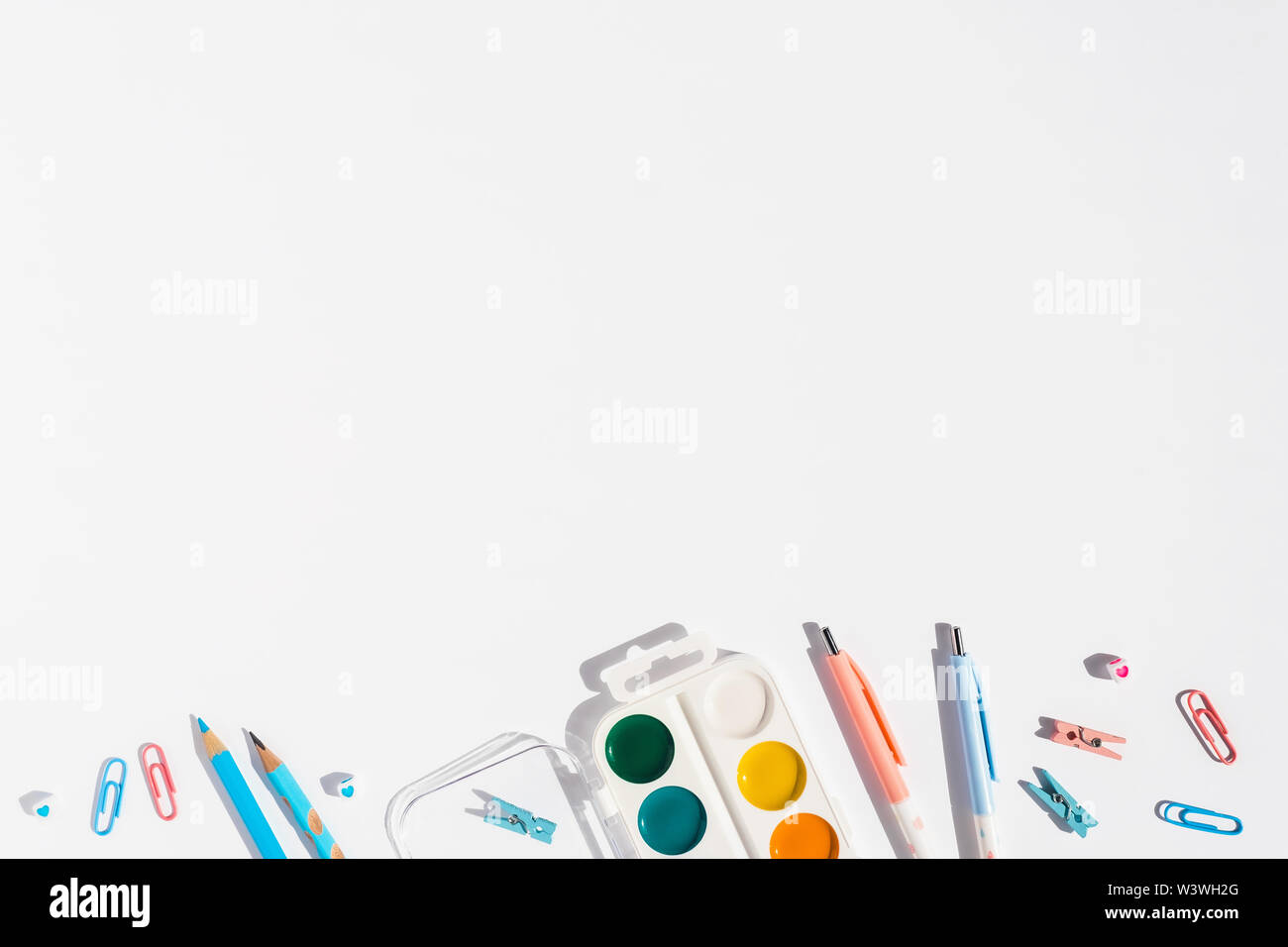 Back to school. Layout with a white background and located on it ...