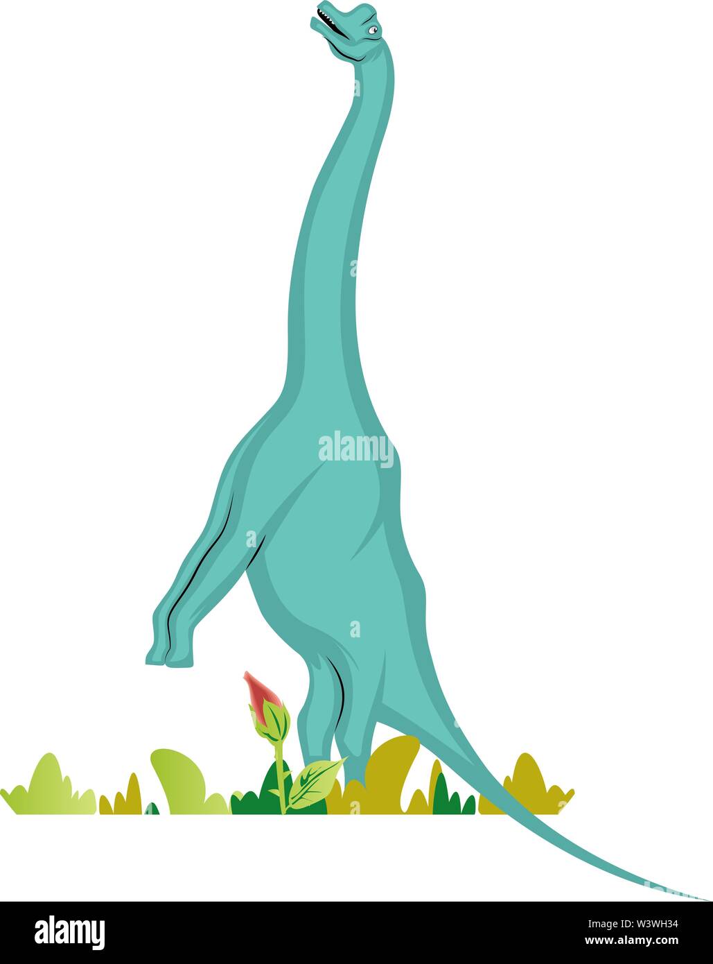 Brachiosaurus, illustration, vector on white background Stock Vector ...