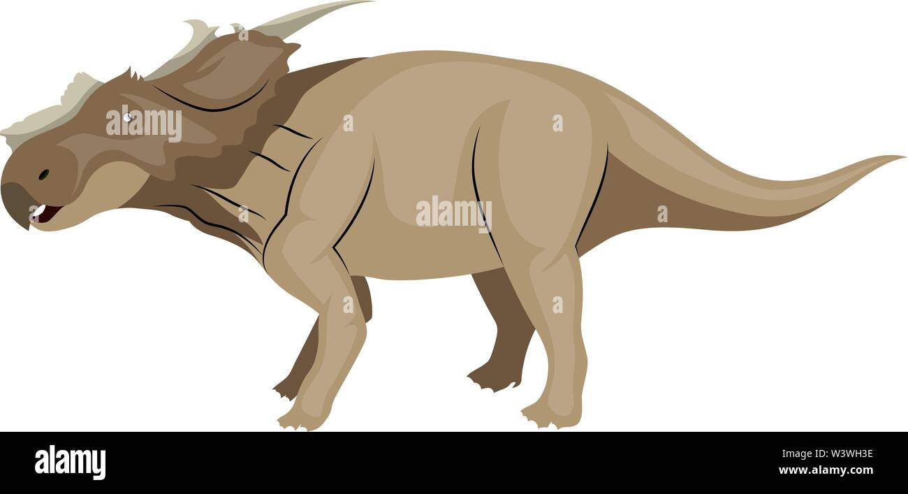 Achelousaurus, illustration, vector on white background Stock Vector ...