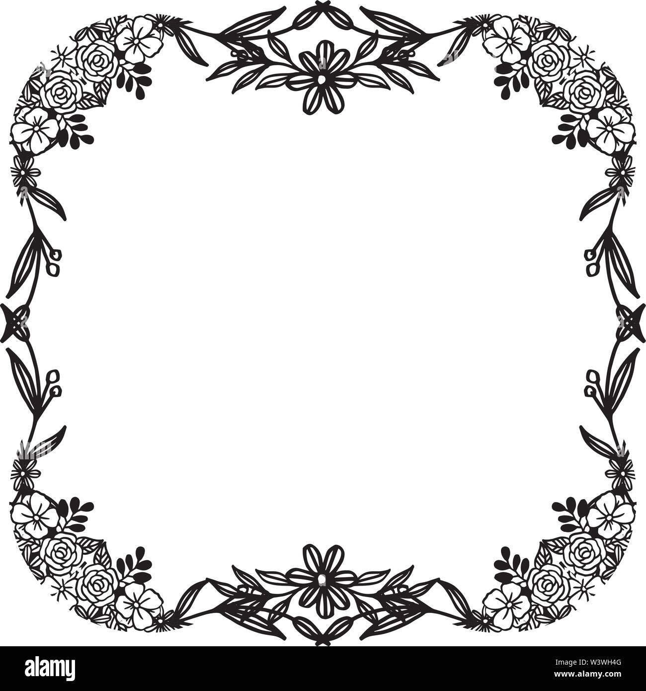 Ornate floral frames, various shape frames, for greeting cards and ...