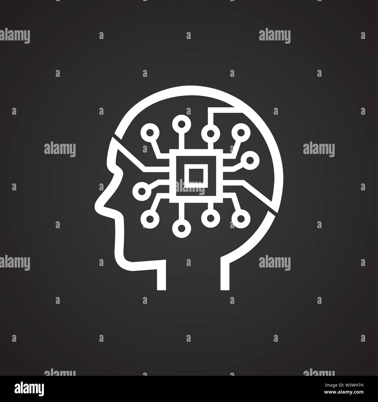AI icon on background for graphic and web design. Simple illustration ...