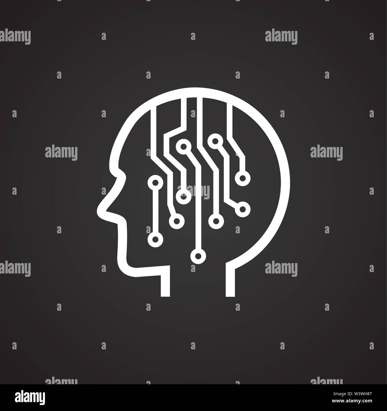 AI icon on background for graphic and web design. Simple illustration ...