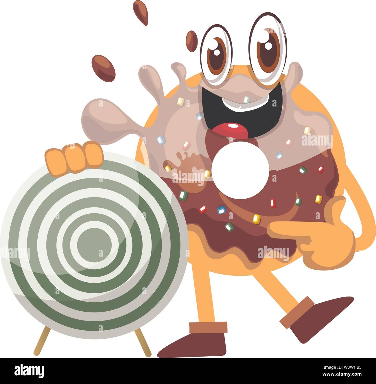 Donut with target, illustration, vector on white background Stock ...