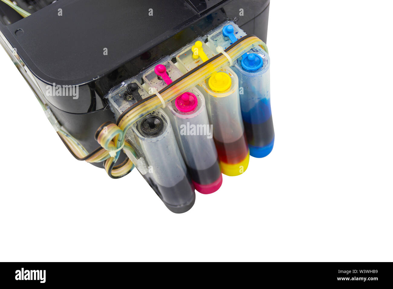 color tank on inkjet printer with Installed on the outside of the ...