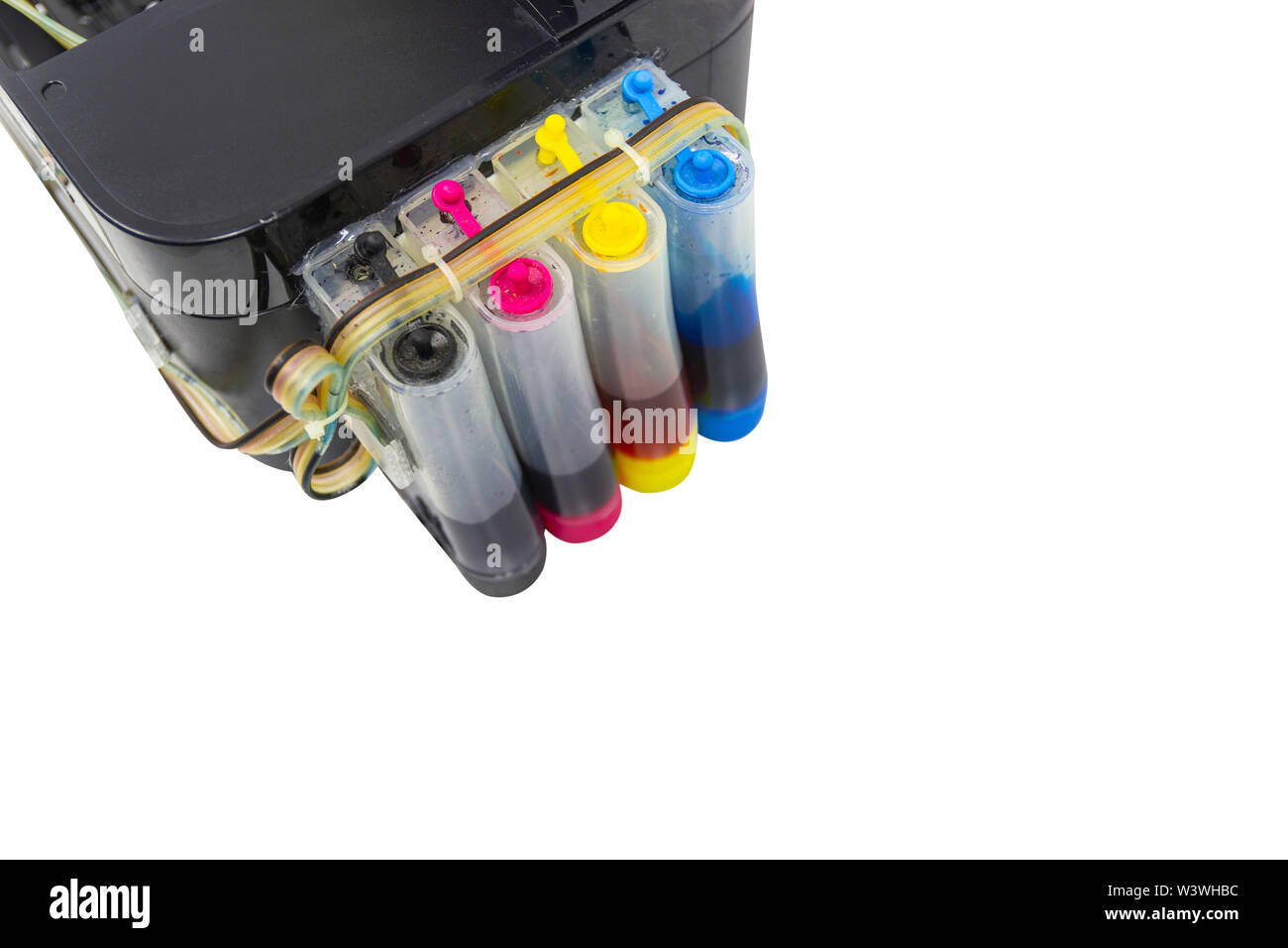 color tank on inkjet printer with Installed on the outside of the ...