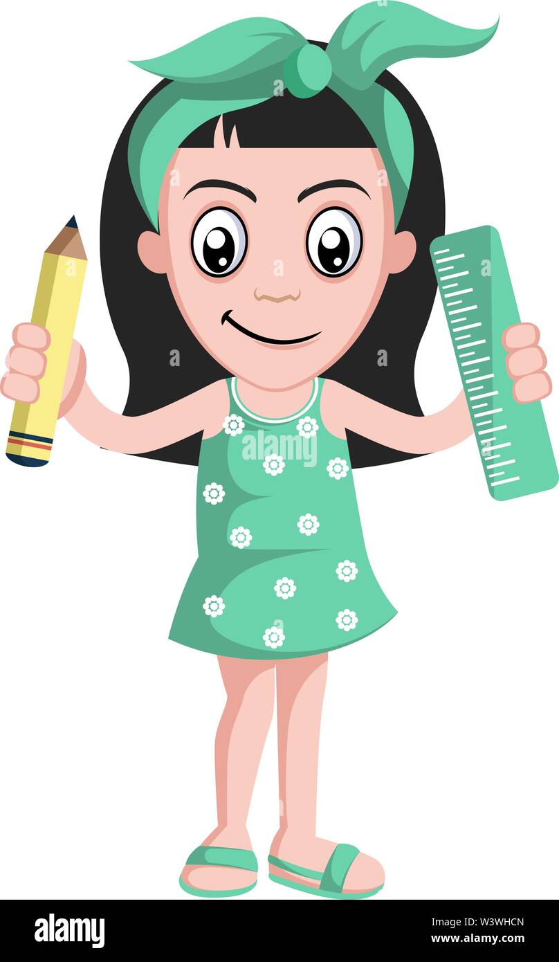 Woman with ruler Stock Vector Images - Alamy