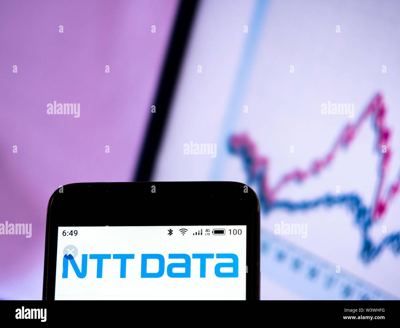 In this photo illustration the NTT Data Corporation logo is seen ...
