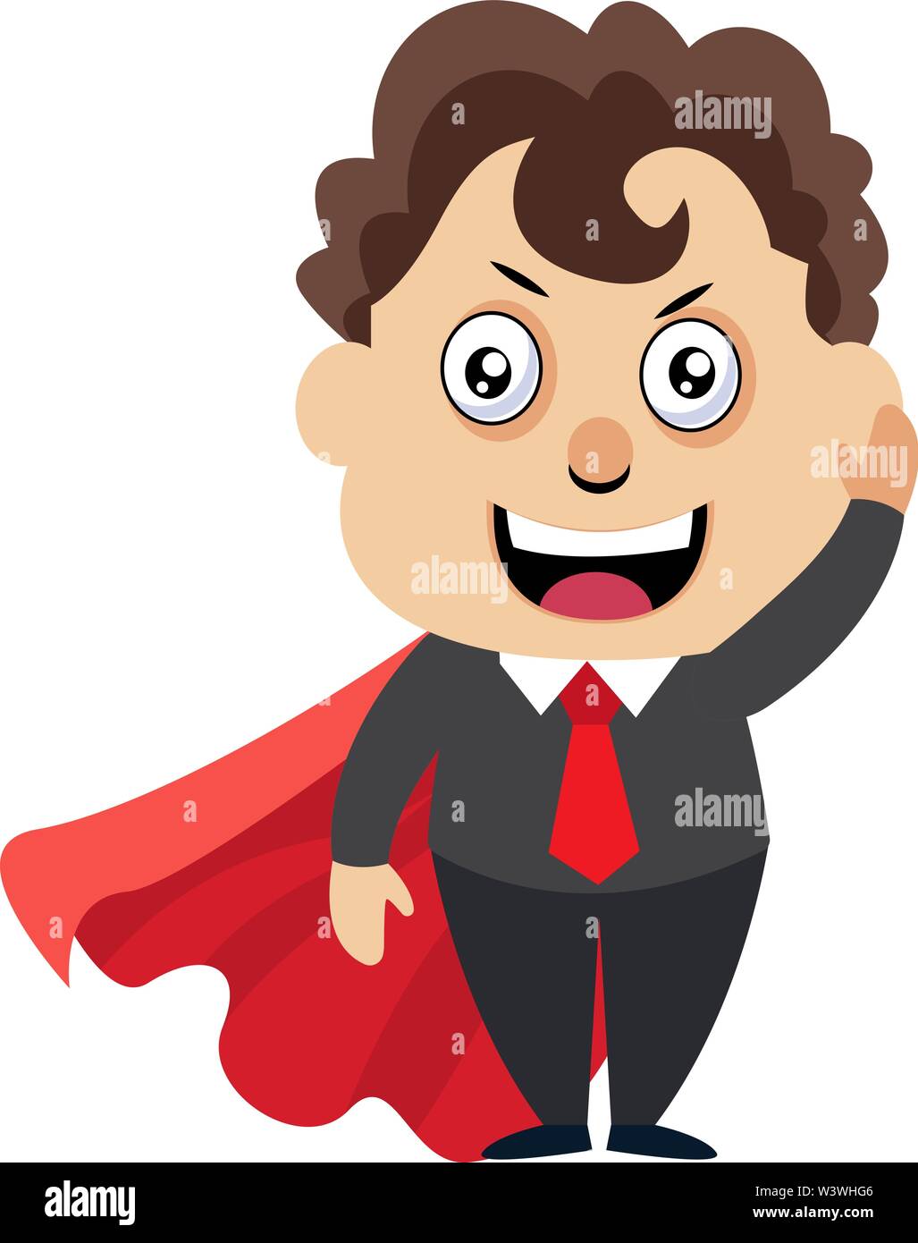Man with red cape, illustration, vector on white background Stock ...