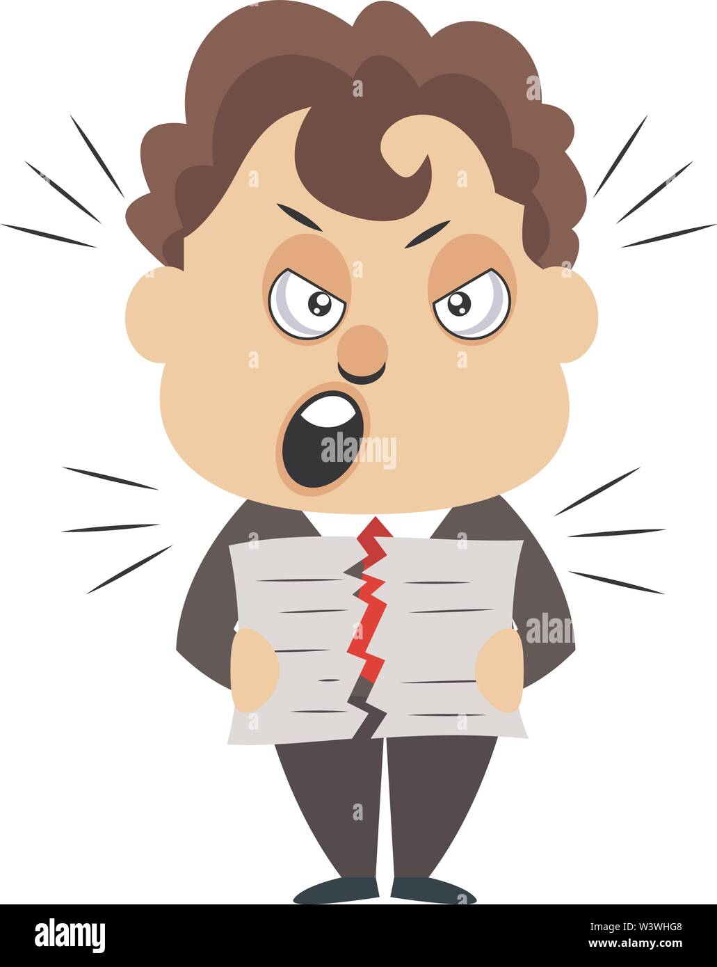 Man torn paper, illustration, vector on white background Stock Vector ...