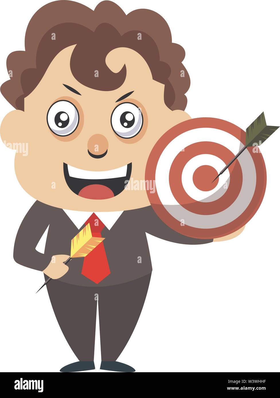 Man with target, illustration, vector on white background Stock Vector ...