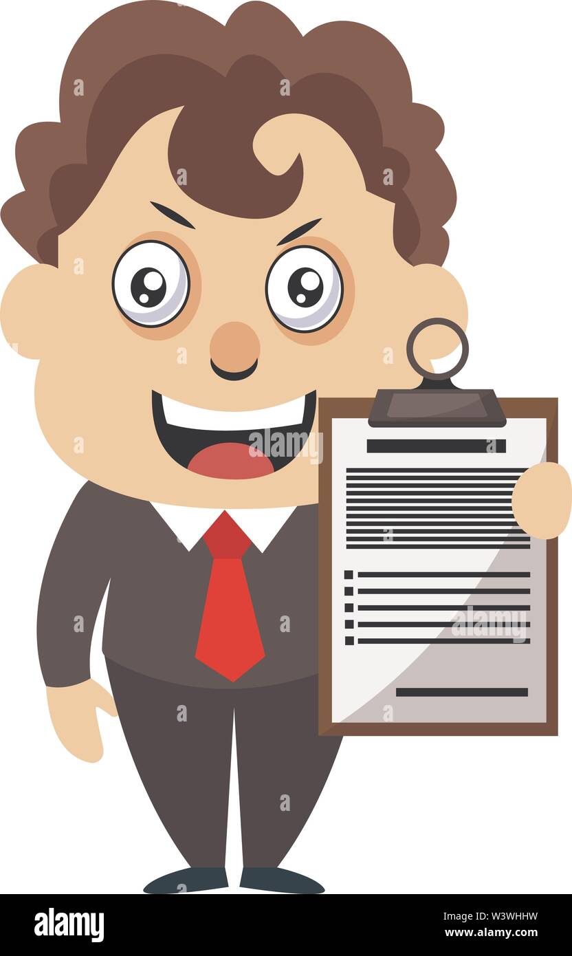 Man with schedule, illustration, vector on white background Stock ...