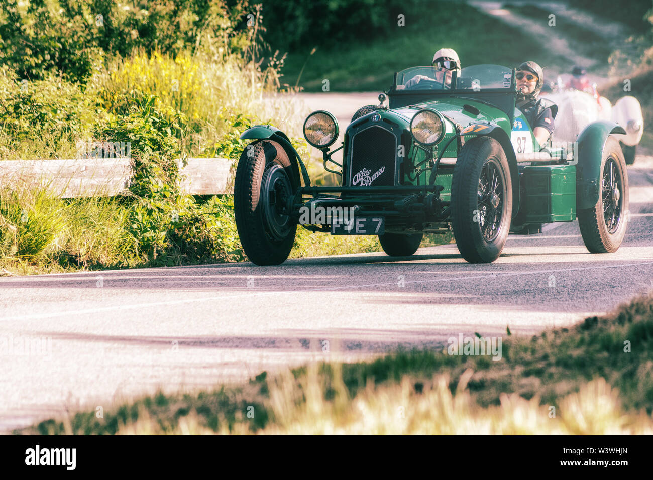 ALFA ROMEO 8C 2300 MONZA 1933 on an old racing car in rally Mille ...
