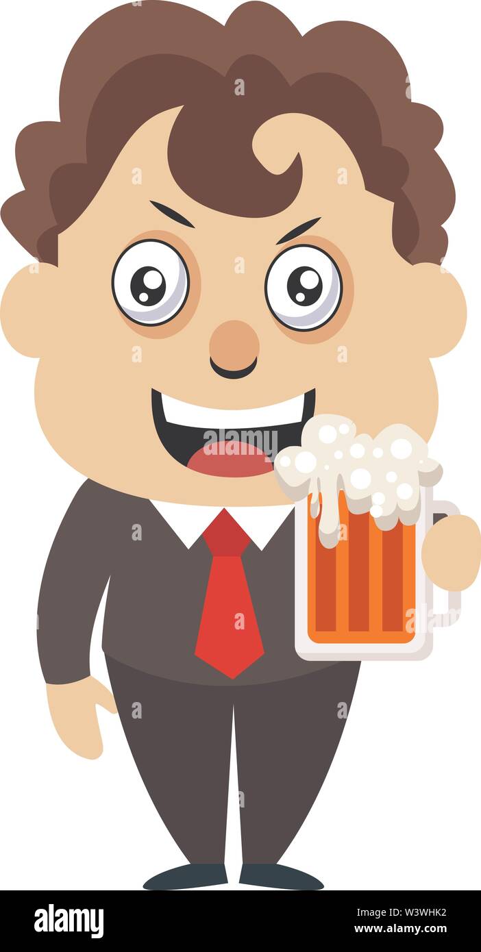 Cartoon man drinking beer hi-res stock photography and images - Alamy