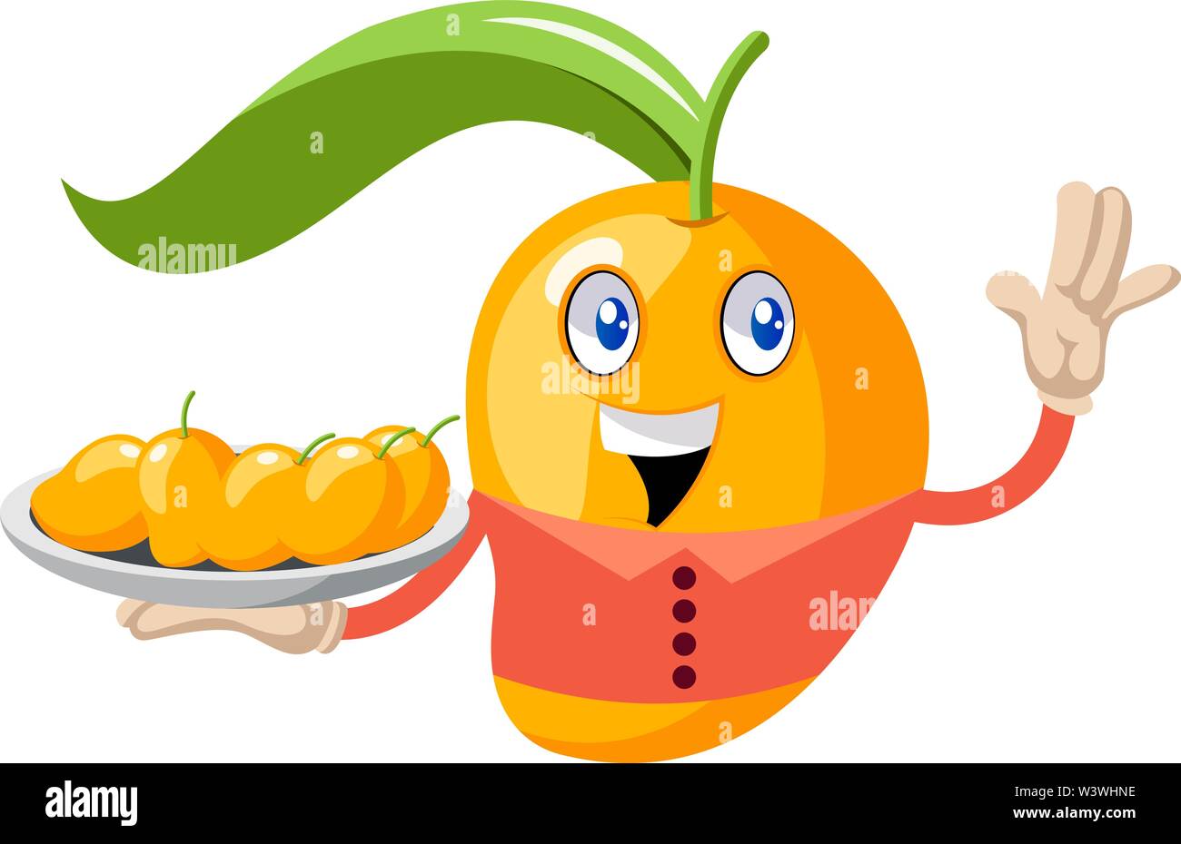 Mango holding mangos, illustration, vector on white background Stock Vector Image & Art - Alamy