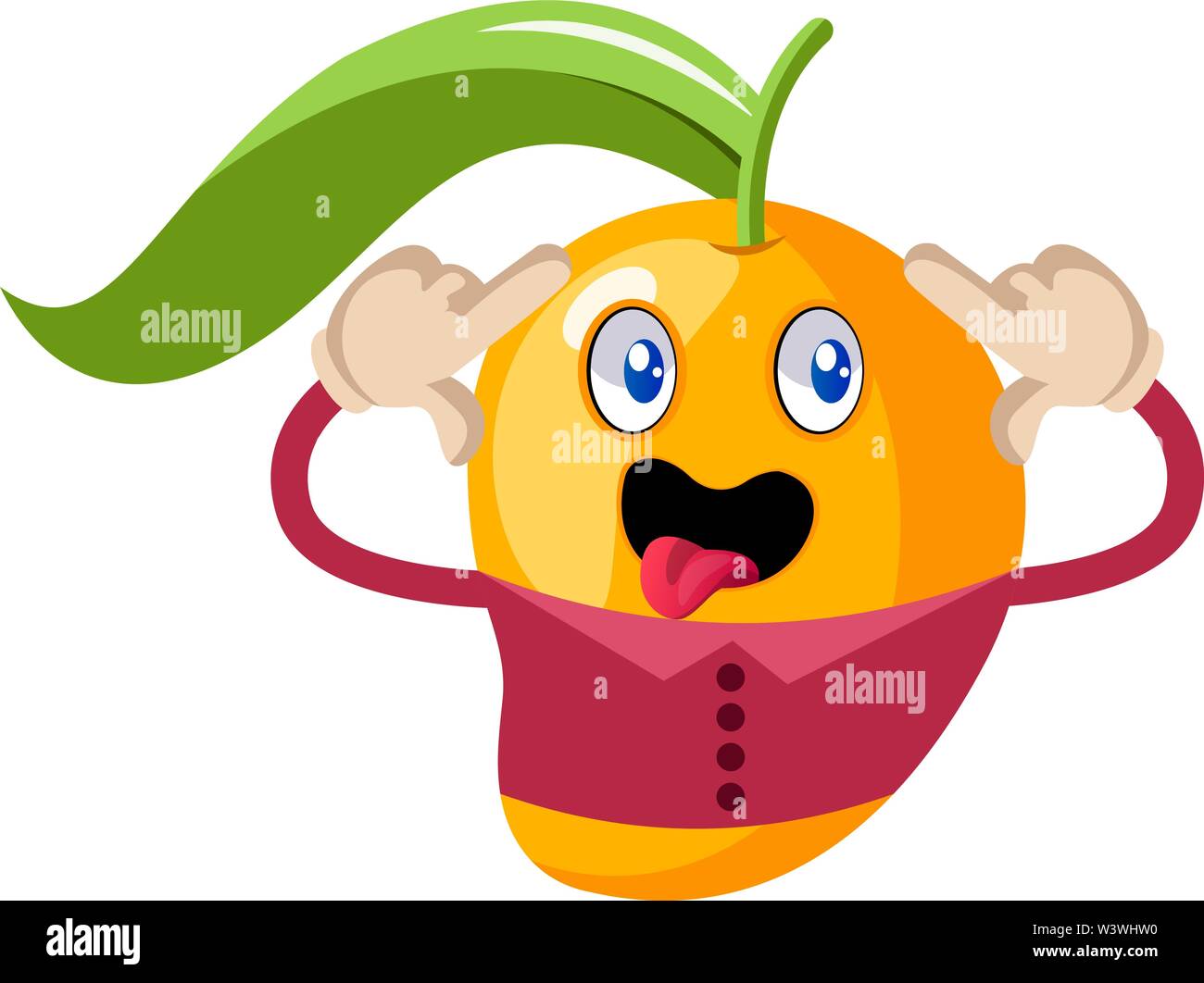Crazy mango, illustration, vector on white background Stock Vector ...