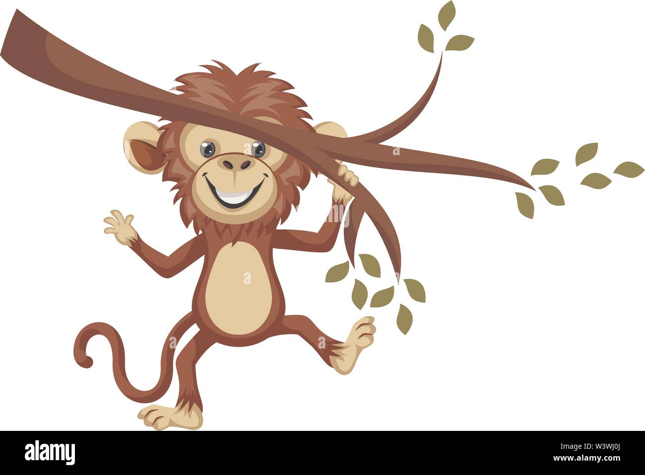 Monkey on branch Stock Vector Images - Alamy