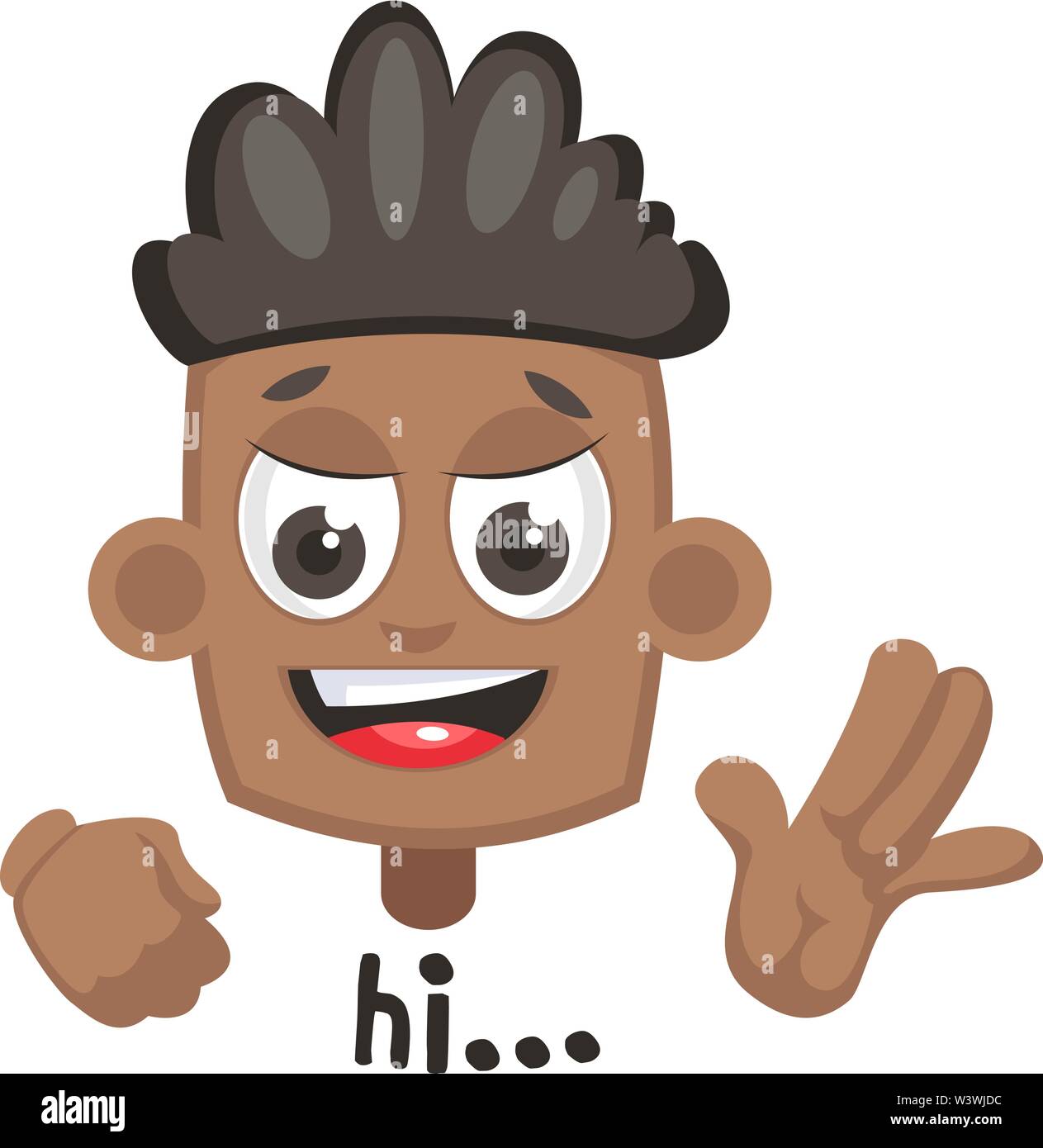 Boy saying hi, illustration, vector on white background Stock Vector ...