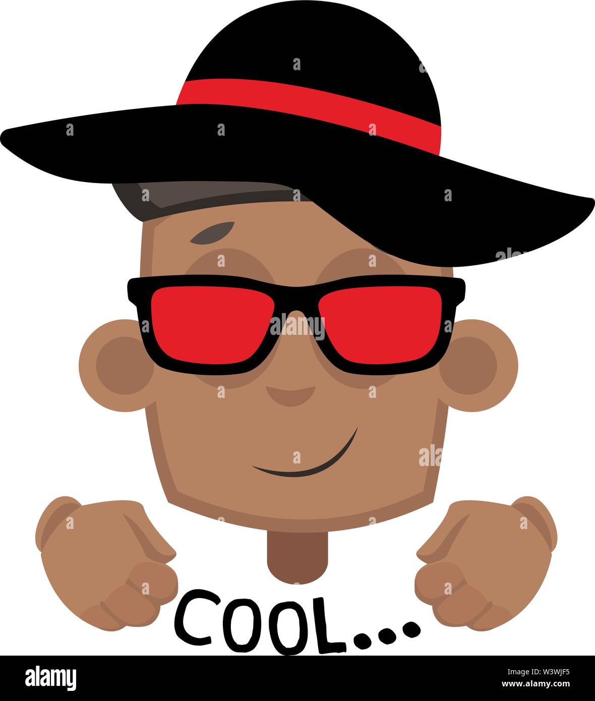 Cool boy with glasses, illustration, vector on white background Stock ...