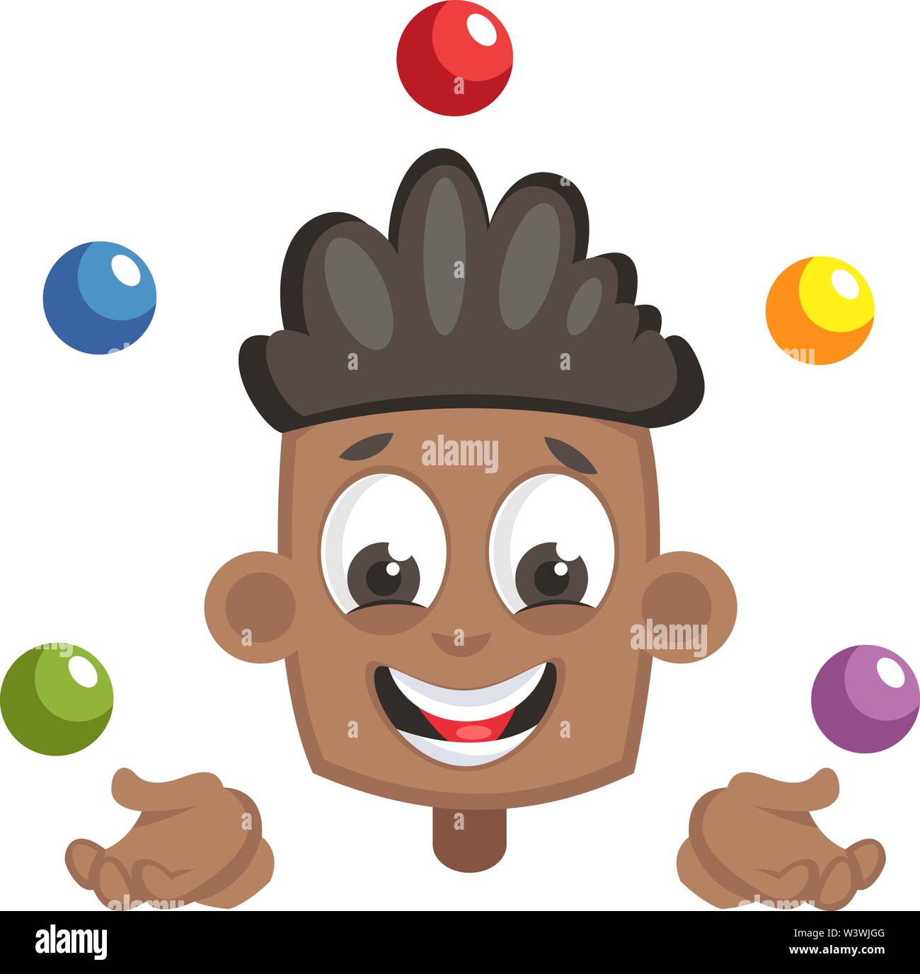 Boy juggling, illustration, vector on white background Stock Vector ...