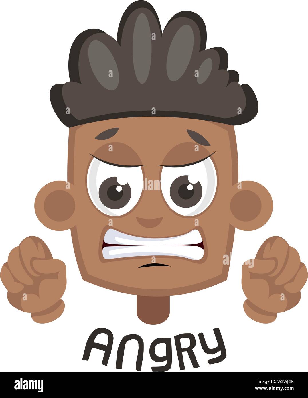 Boy is angry, illustration, vector on white background Stock Vector ...
