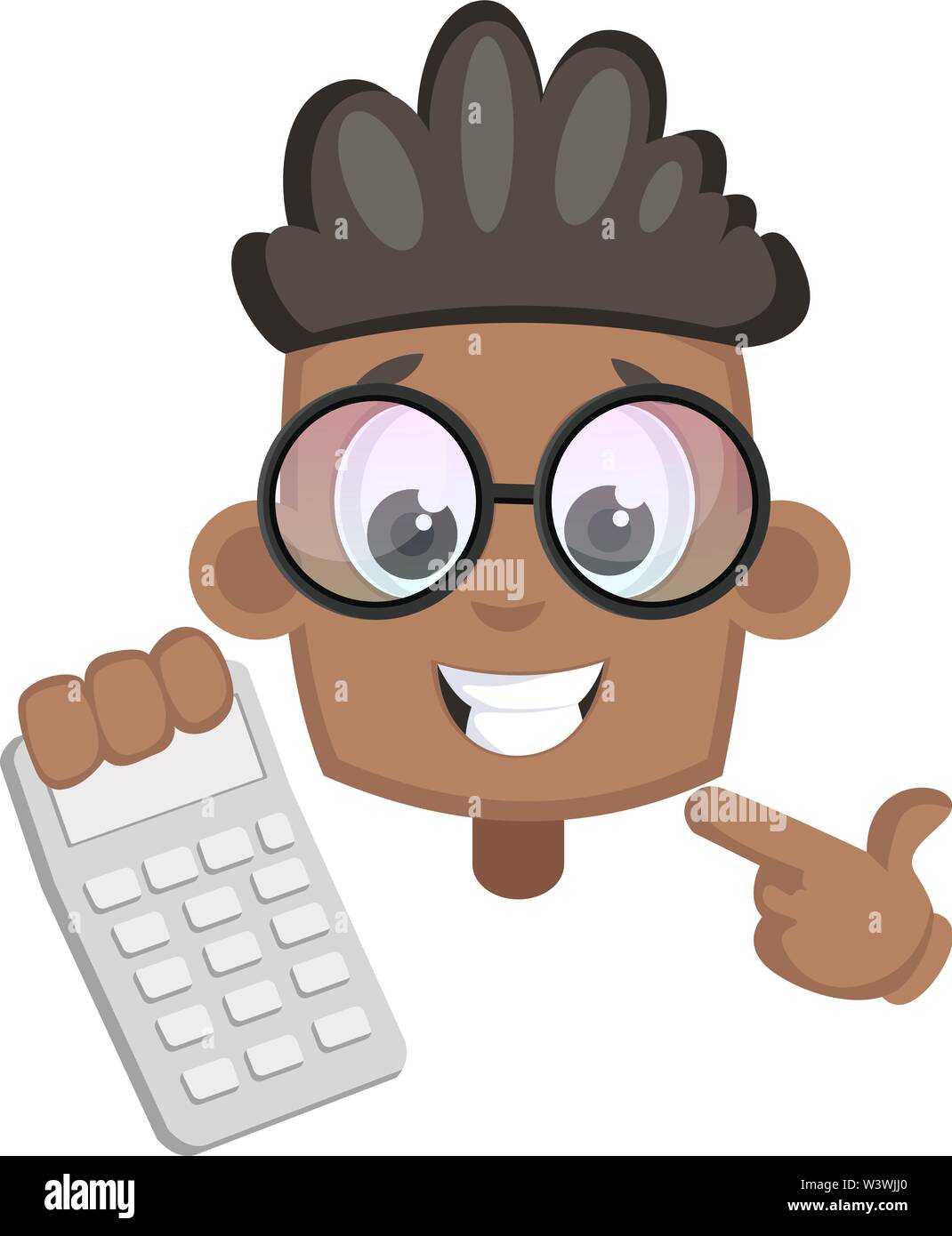 Boy holding calculator, illustration, vector on white background Stock ...